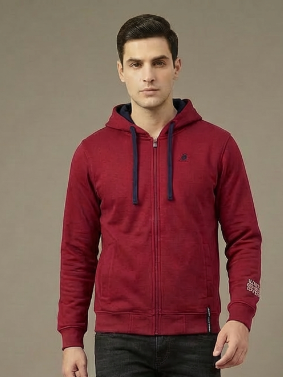 US Grand Polo Zip Man Hoodie Red – Malabis Rasha